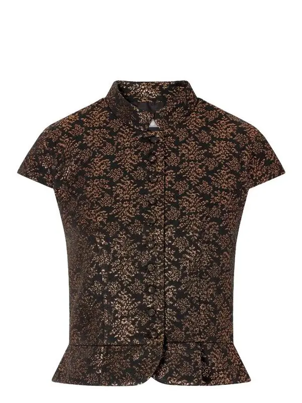 DESTREE Amoako Peplum Floral-jacquard Brocade Blouse - Multi