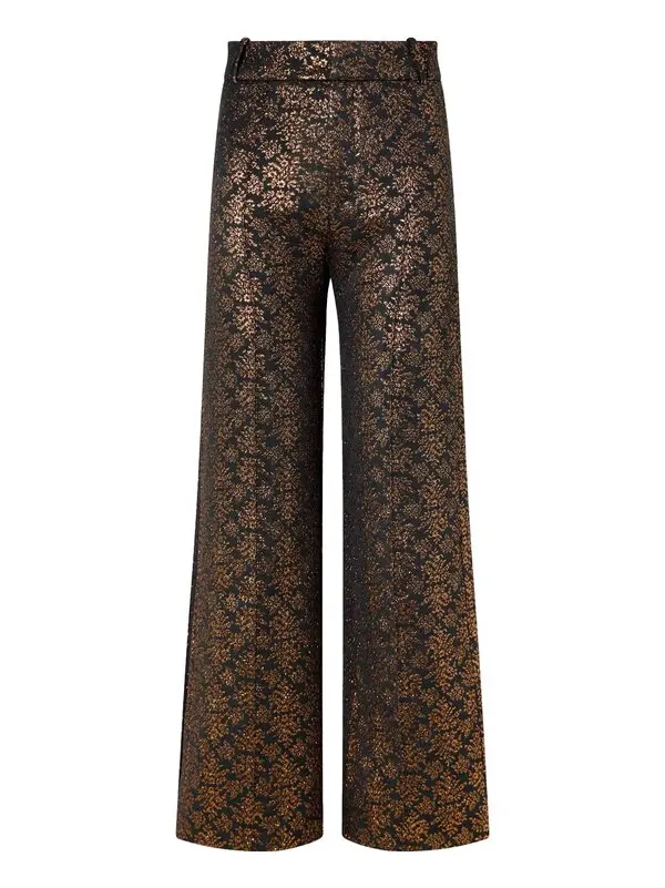 DESTREE Yoshitomo Pintucked Brocade Straight-leg Pants - Multi