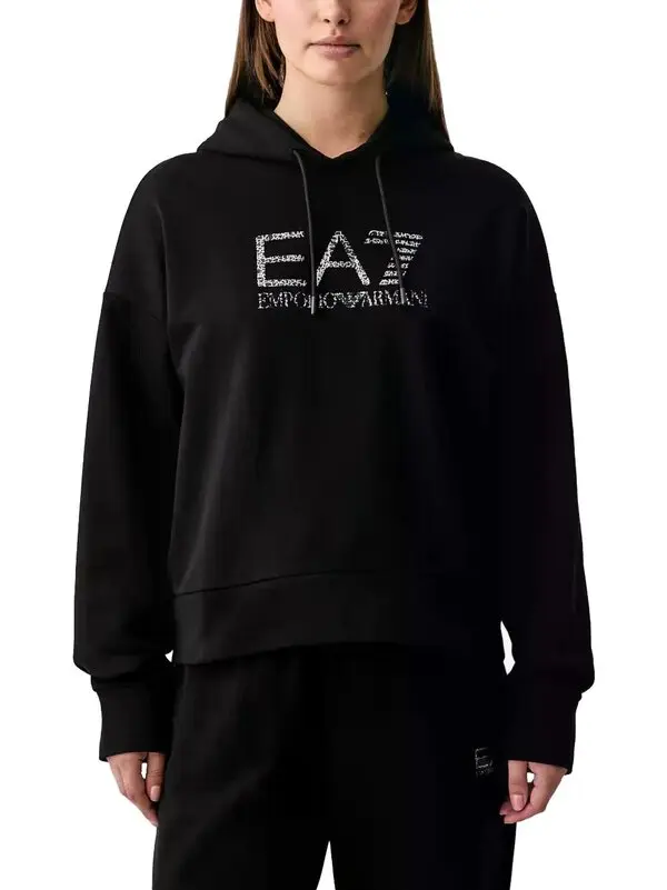 EA7 Logo-print Hoodie - Black