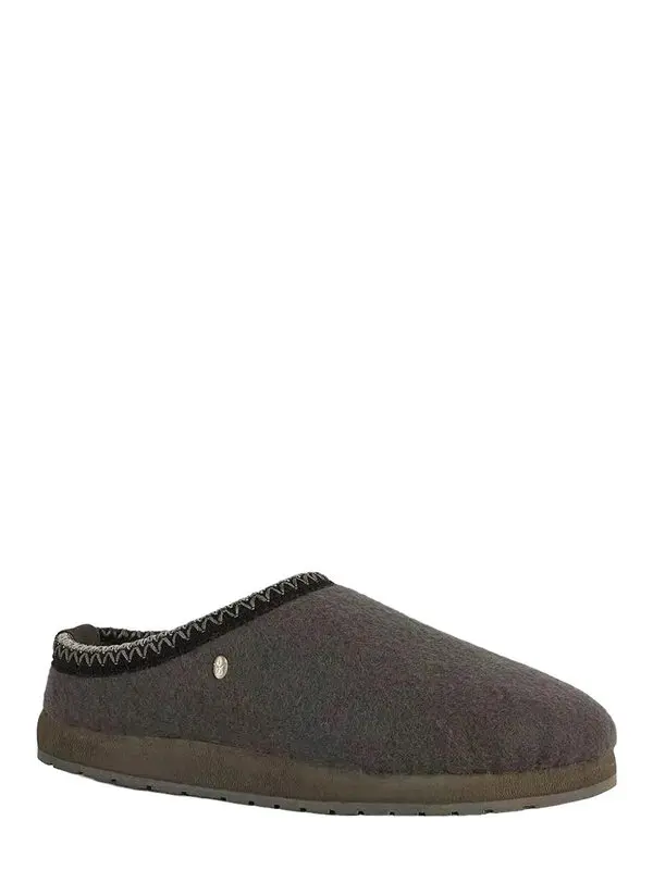 EMU AUSTRALIA Tay Felt Comfort Embroidered-trim Slippers - Grey