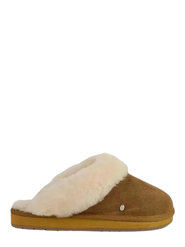EMU AUSTRALIA Shearling-trim Suede Slippers - Brown
