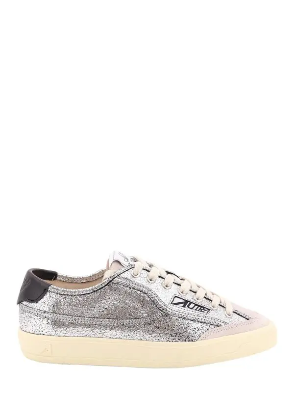 AUTRY Cracked-look Low-top Sneakers - Silver