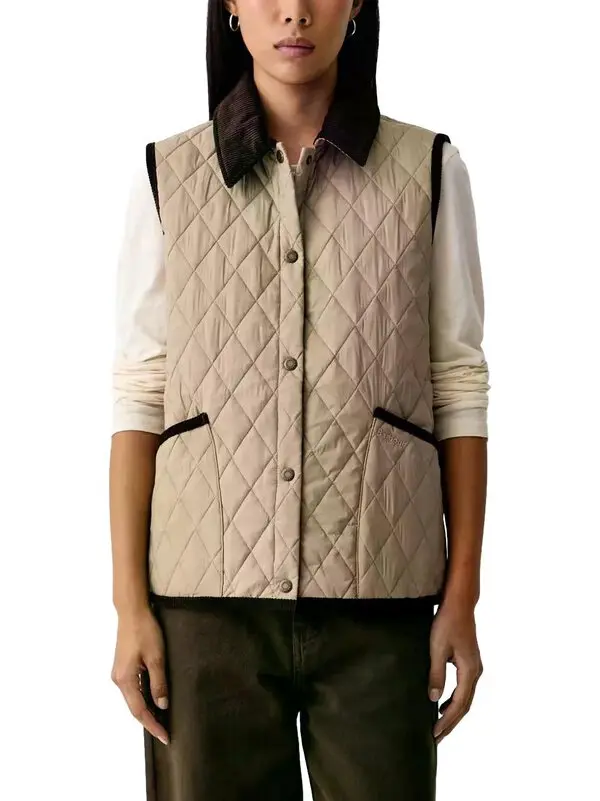 Barbour Darwen Quilted Corduroy-collar Gilet - Neutrals