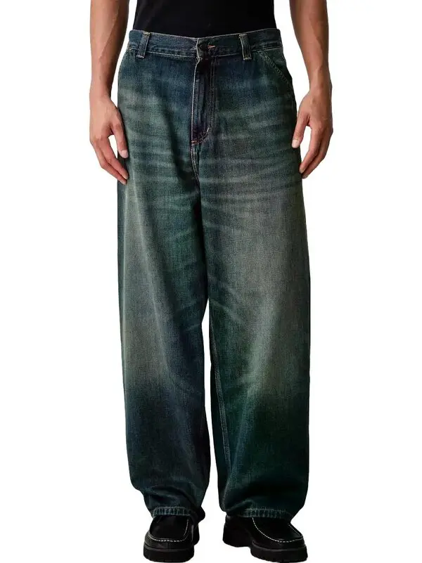 Carhartt Work In Progress Og Single Knee Faded Carpenter Jeans - Blue