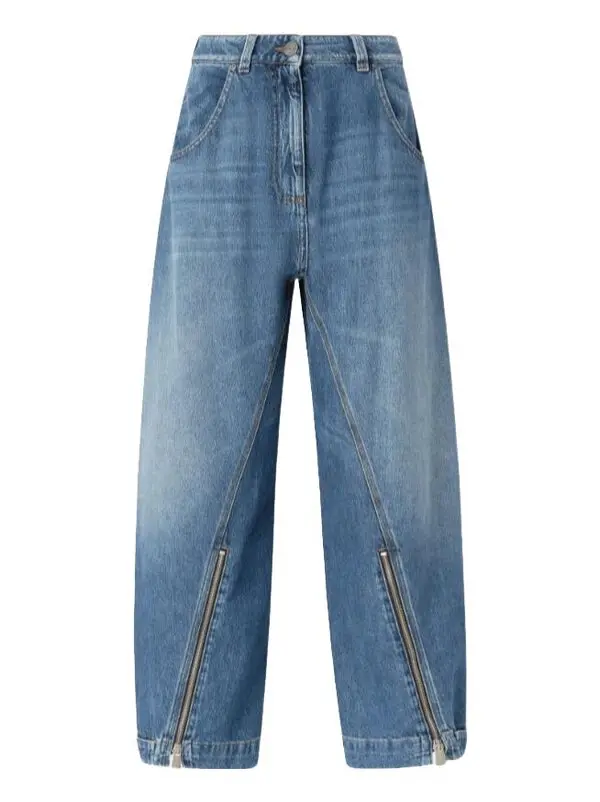 Pinko Sicuro Zip Wide-leg Jeans - Blue