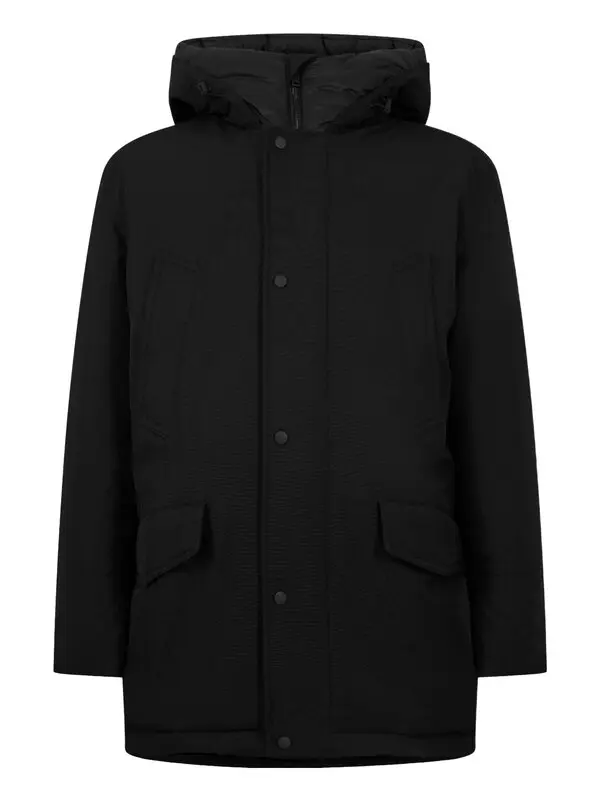 Hugo Boss Mid-length Hooded Parka-style Puffer Jacket - Black