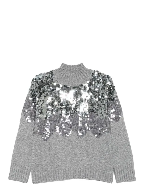 Liu Jo Sequin-embellished High-neck Sweater - Grey