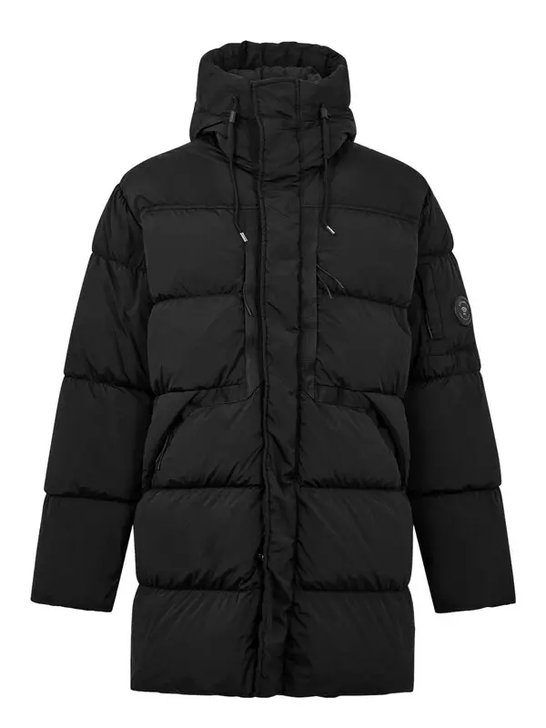 C.P. COMPANY Mid-length Hooded Puffer Jacket - No