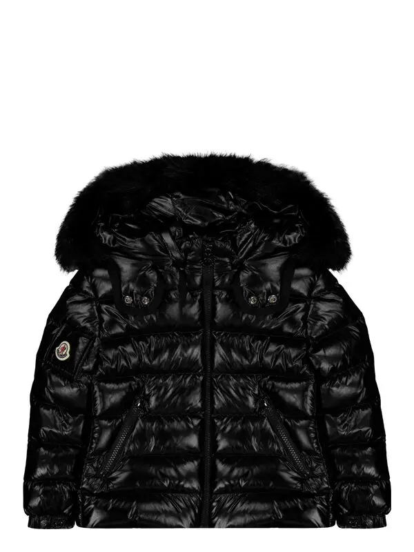 Moncler Shiny Hooded Down Jacket - Black