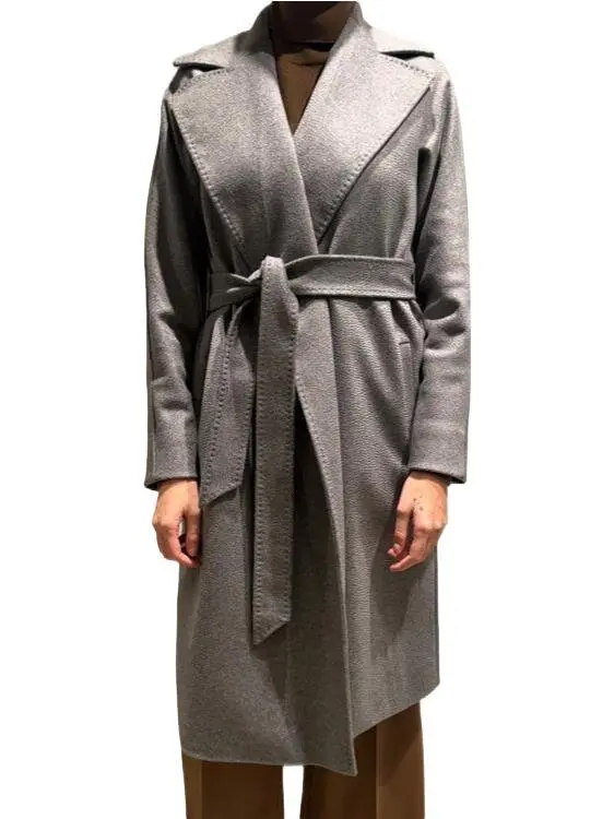 Max Mara Collared Long-sleeved Coat - Medium Grey