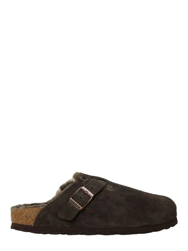 BIRKENSTOCK Velvet-lined Closed-toe Mules - No