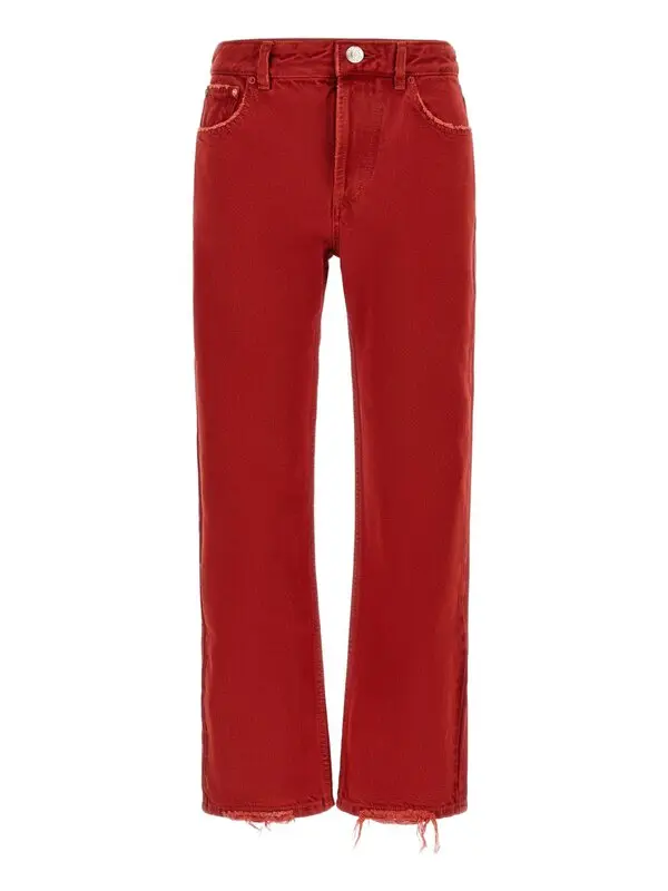Isabel Marant Étoile Daya Cropped Straight Jeans - Red