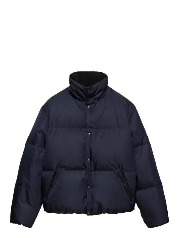 Prada Re-nylon Button-up Down Jacket - Blue