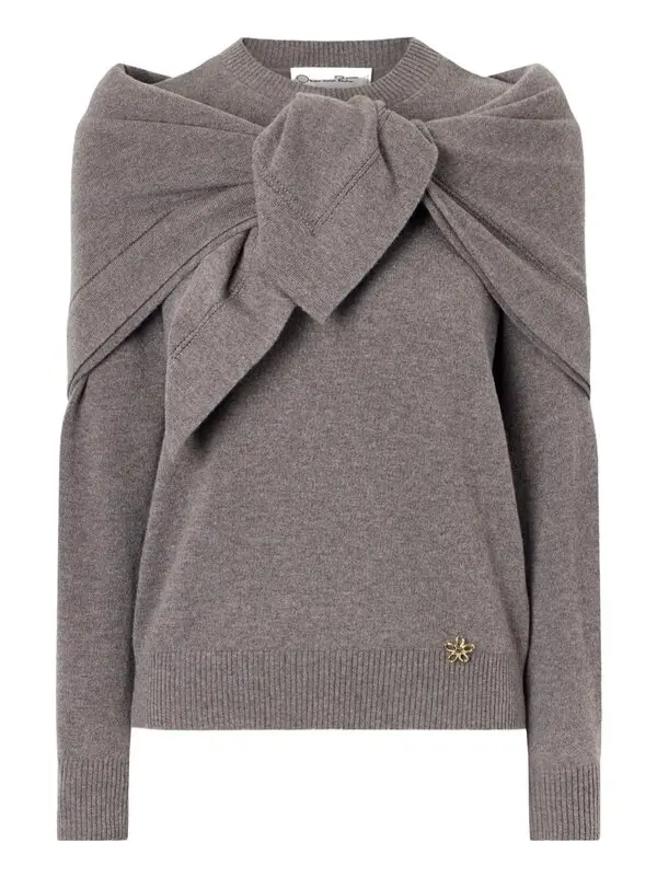 Oscar De La Renta Scarf-detailed Cashmere Sweater - No