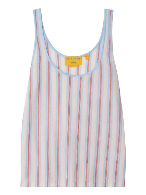 Guest In Residence Striped Cashmere Tank - No