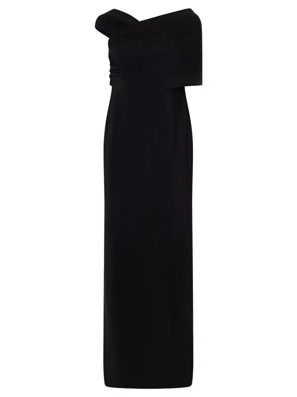 Oscar De La Renta Draped Asymmetrical Dress - Black