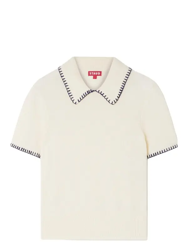 Staud Knitted Long-length Slim-fit Polo Shirt - No