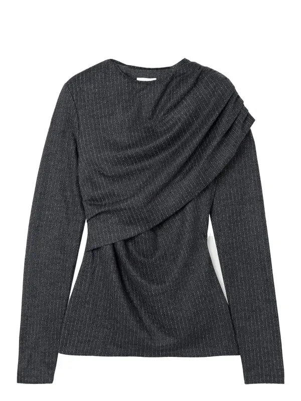 Isabel Marant Étoile Draped Wool And Cotton-blend Jersey Top - Grey
