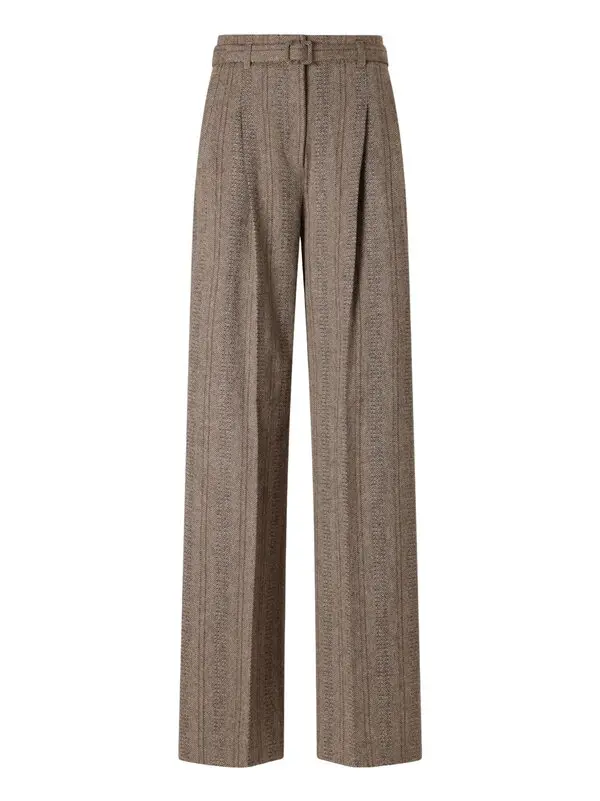 Ralph Lauren Wool And Cotton-blend Wide-leg Pants - Gray