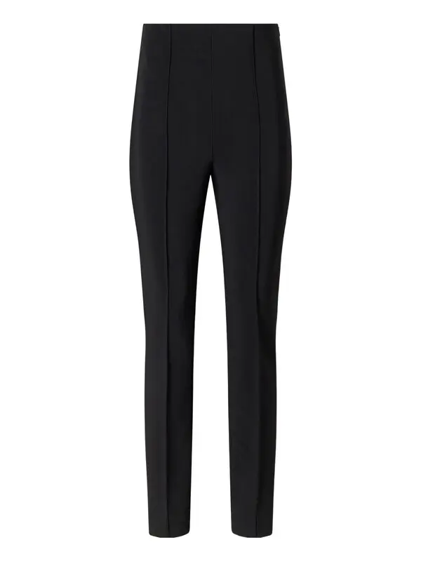 RÓHE Pintucked Grain De Poudre Skinny Pants - Black