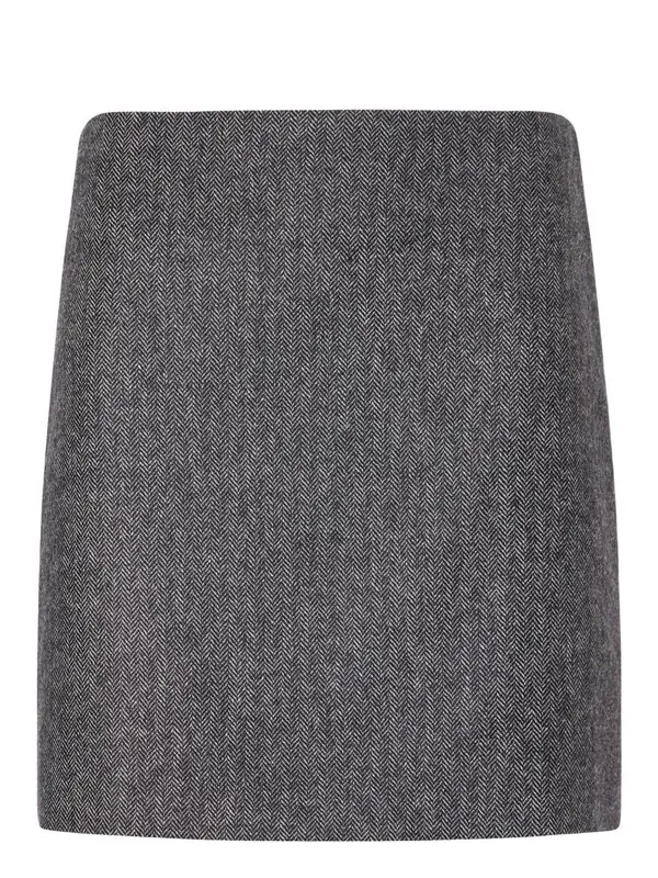 BLAZÉ MILANO Coci Herringbone Wool-blend Mini Skirt - No