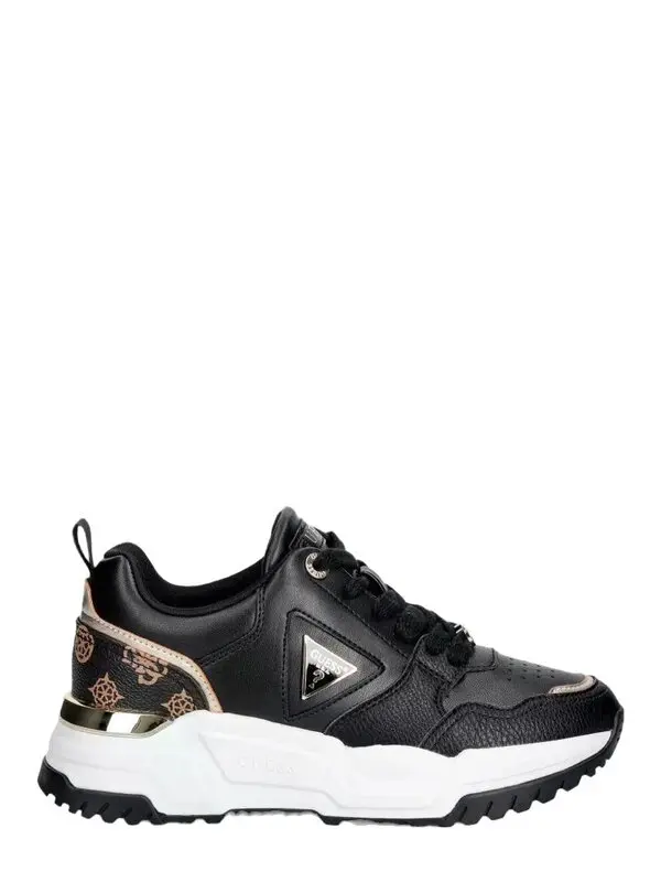 Guess Helada Logo-plaque Panelled Sneakers - Black