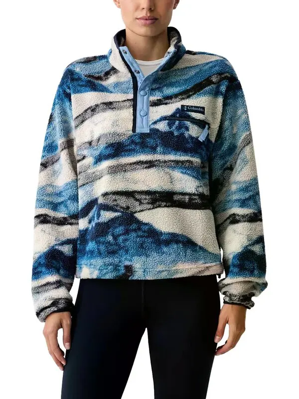 Columbia Mountain-print Fleece Sweatshirt - Blue
