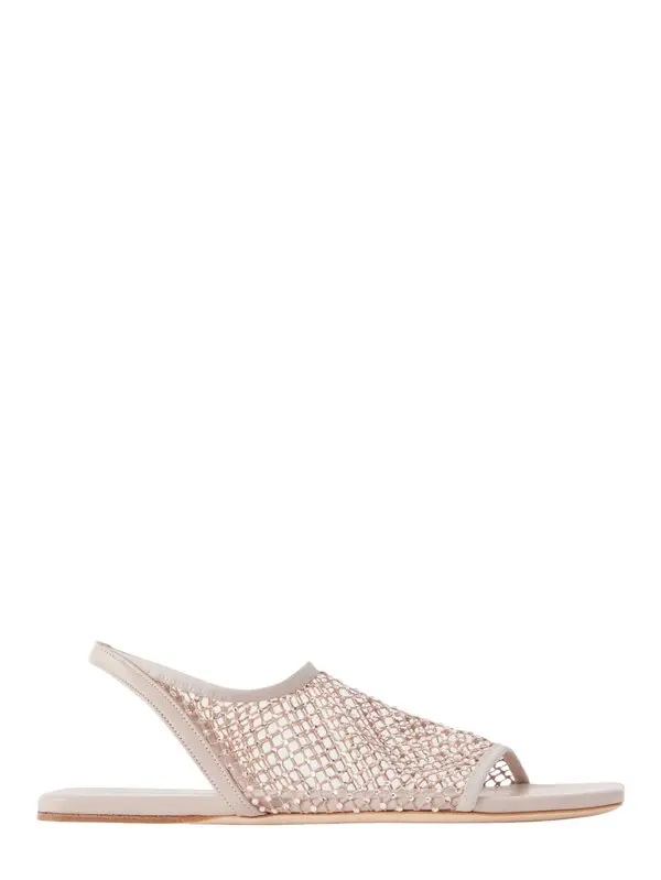 Christopher Esber Crystal-embellished Mesh And Leather Slingback Sandals - No