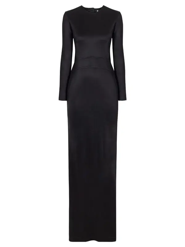 Co Backless Paneled Satin Maxi Dress - No