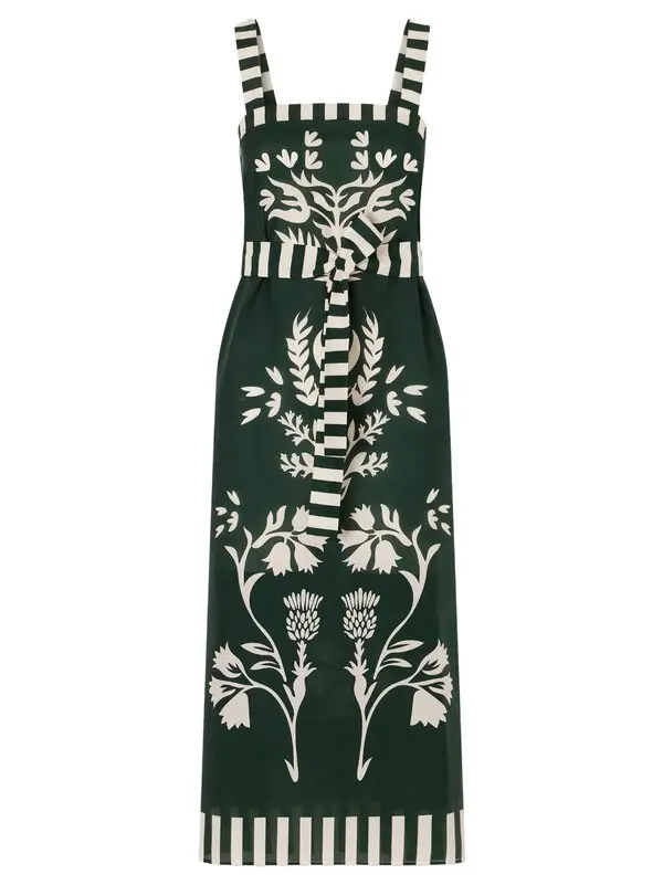 ERES Belted Printed Midi Dress - Black