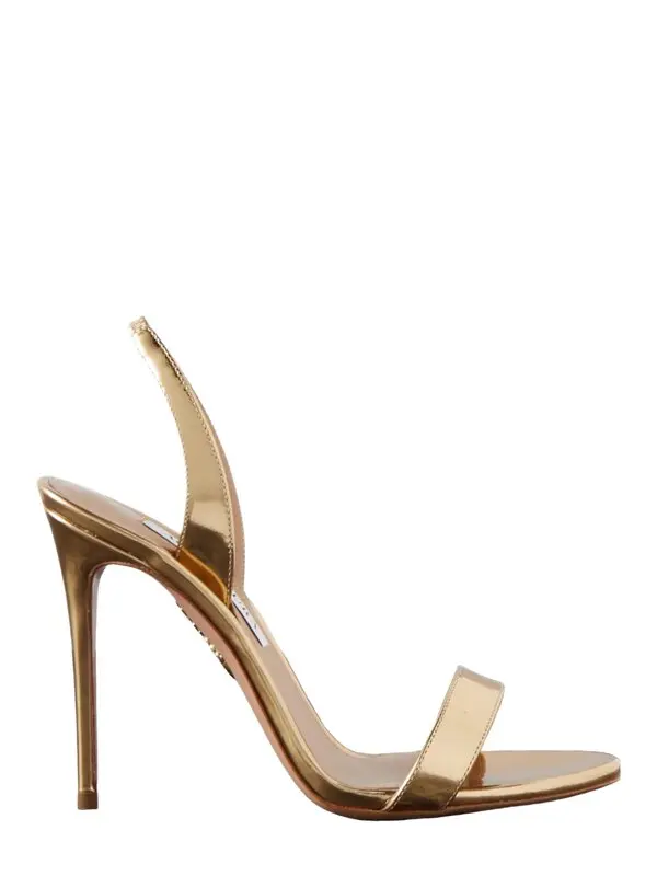 AQUAZZURA So Nude 105 Mirrored-leather Slingback Sandals - No
