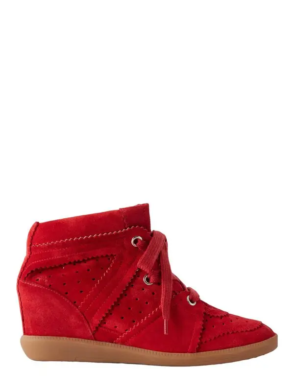 Isabel Marant Étoile Suede Wedge Sneakers - Red