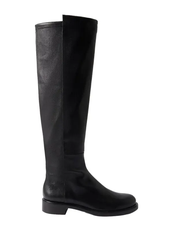 STUART WEITZMAN Gisele 5050 Leather And Stretch Knee Boots - Black