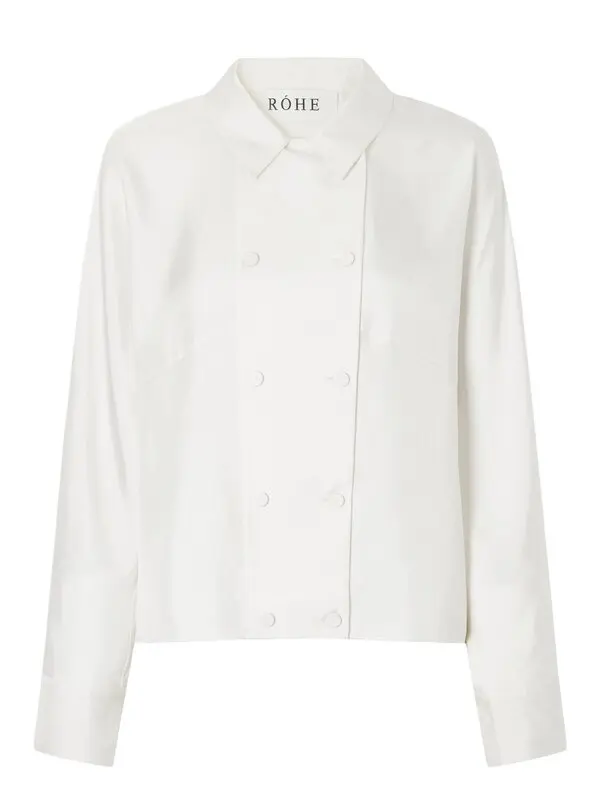RÓHE Double-breasted Silk-satin Blouse - No