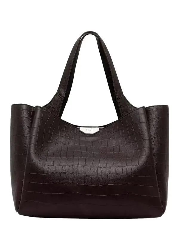 Dkny Crocodile-effect Tote Bag - Brown