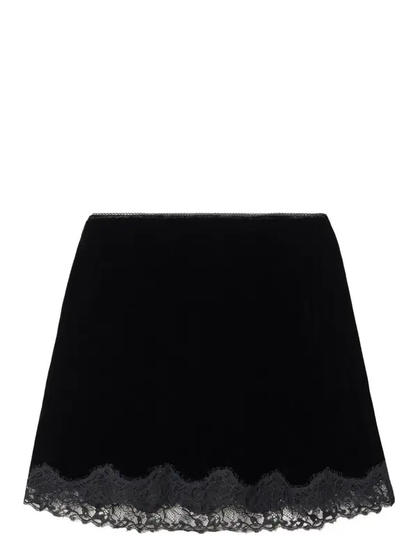 Rixo Velvet Mini Skirt - Black