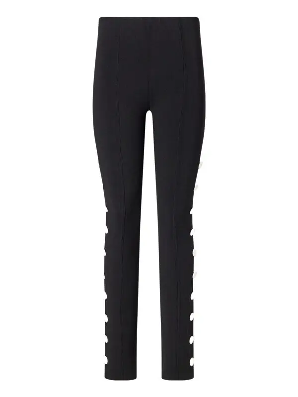 Proenza Schouler Martina Button-embellished Stretch-jersey Skinny Pants - Black