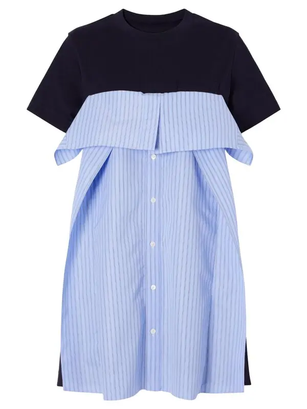 Sacai Ruffled Poplin Mini Dress - No