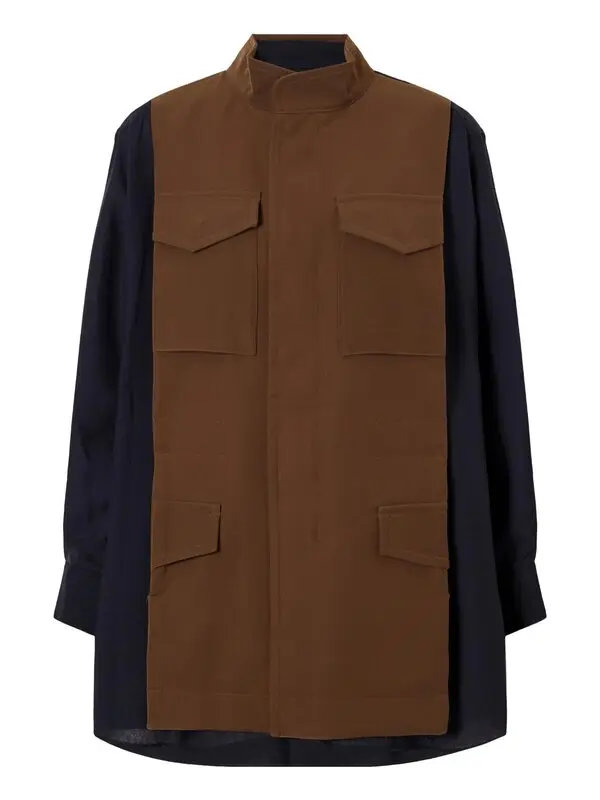 Sacai Crepe-trimmed Woven Shirt - No