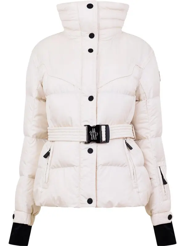 Moncler Stand Collar Belted Down Jacket - No