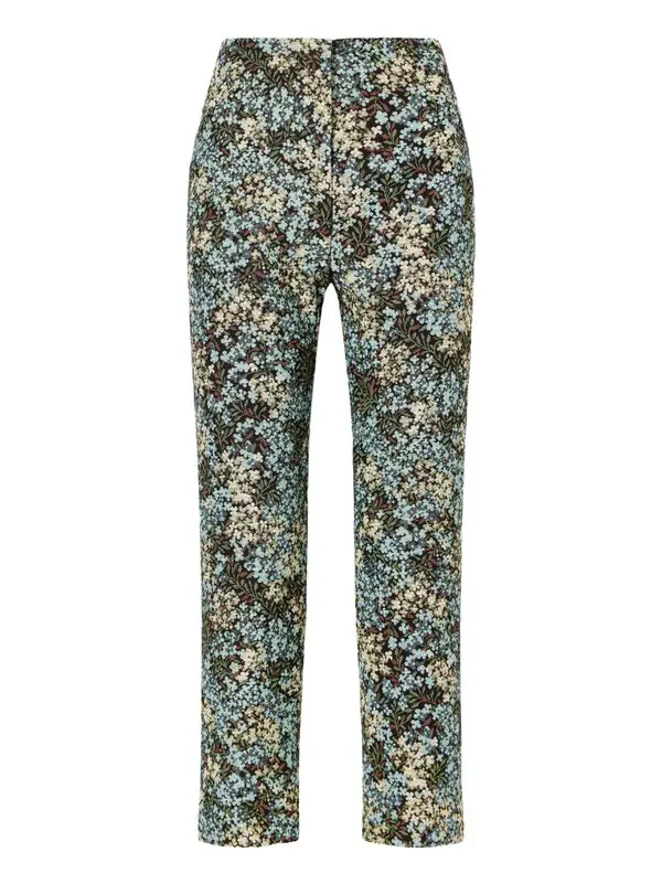 Dries Van Noten Floral-jacquard Straight-leg Cropped Pants - No