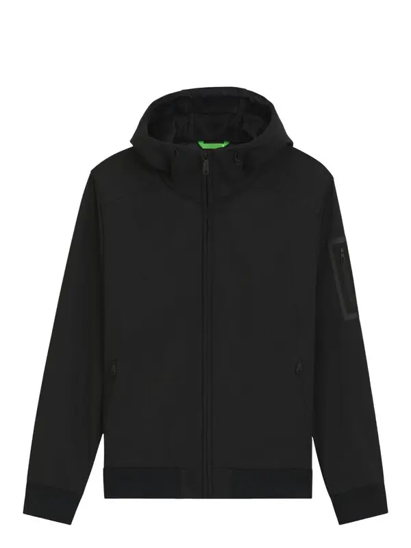 Hugo Boss Hooded Softshell Zip-up Jacket - Black