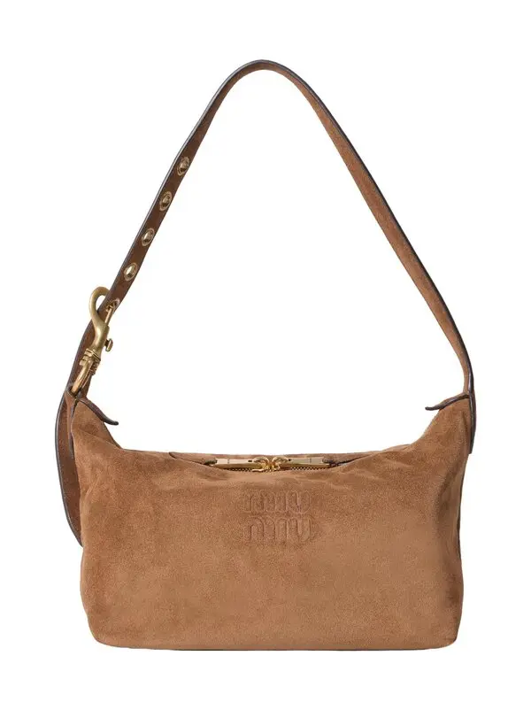 Miu Miu Suede Shoulder Bag - Brown
