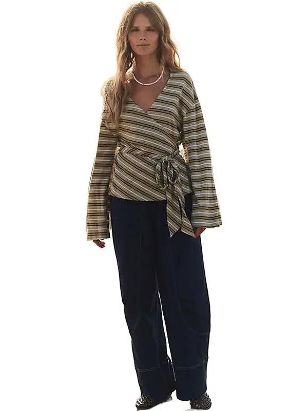 Free People It's A Wrap Pant Set - Citron Combo