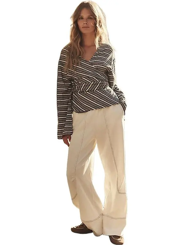 Free People It's A Wrap Pant Set - Ivory Combo