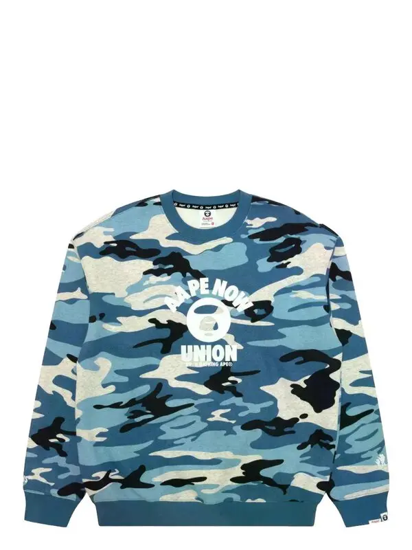 AAPE BY *A BATHING APE Camouflage-print Logo-print Sweater - Blue