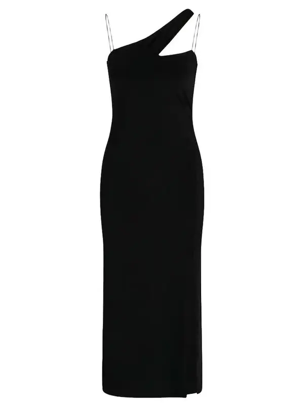 BRUUNS BAZAAR Cut-out Asymmetric Midi Dress - Black
