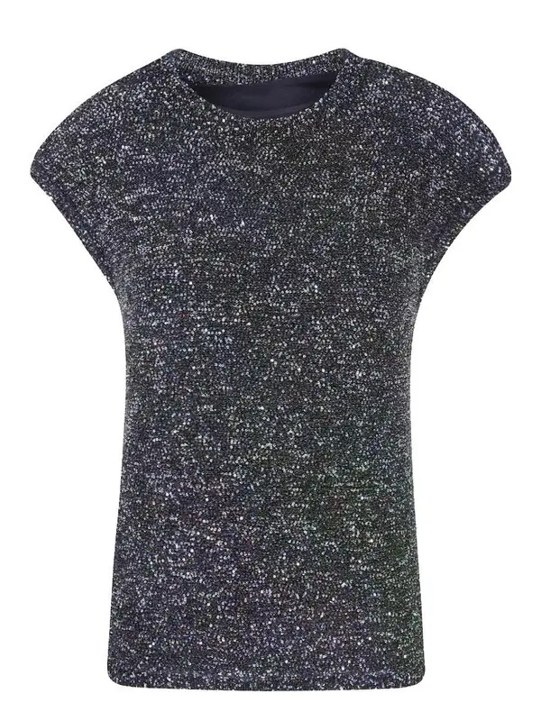 Emporio Armani Sequin-embellished T-shirt - Black