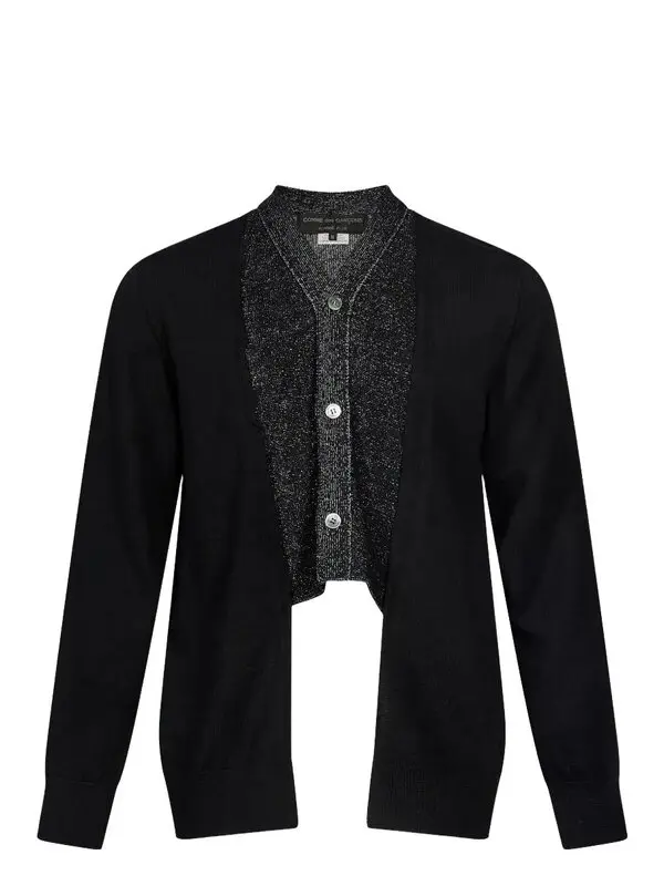 Comme Des Garçons Layered-effect Fine-knit Cardigan - Black