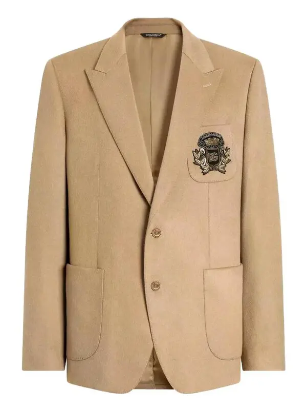 Dolce & Gabbana Portofino Single-breasted Cashmere Jacket - Neutrals